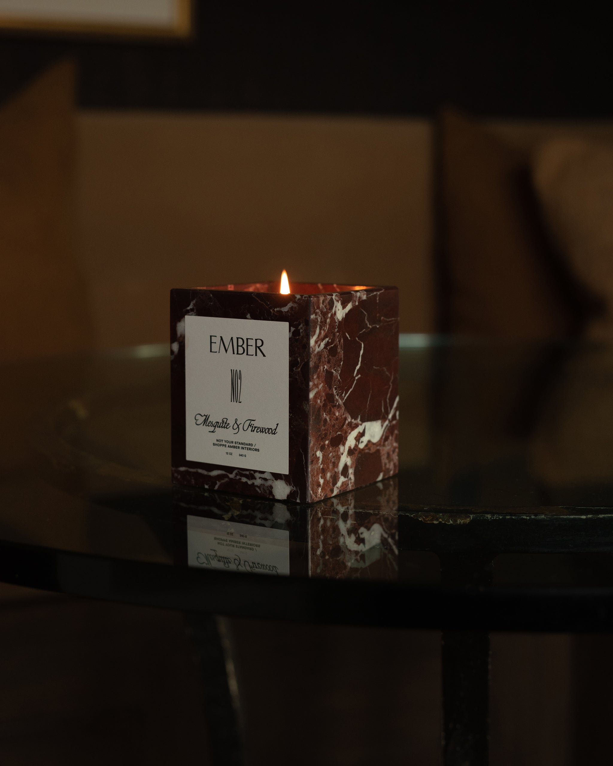 Ember Candle: Hand-Poured Luxury in Rosso Levanto Marble | Non-Toxic