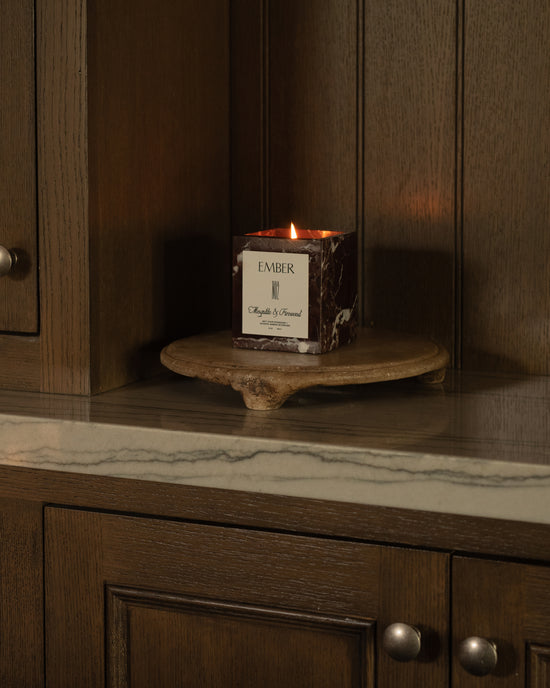 Ember Candle: Hand-Poured Luxury in Rosso Levanto Marble | Non-Toxic